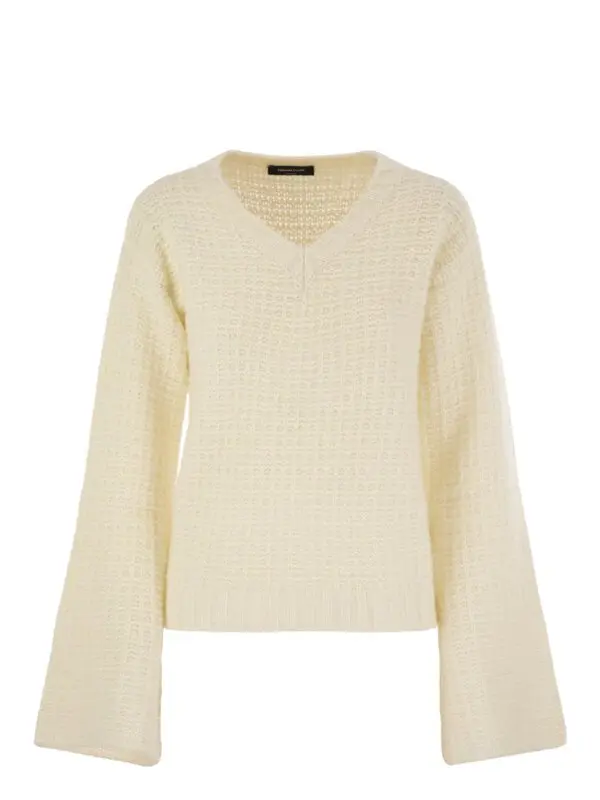 Fabiana Filippi V-neck Fine Knit Jumper - White