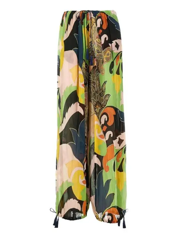 Etro Paisley Print Wide-leg Pants - Multicolor