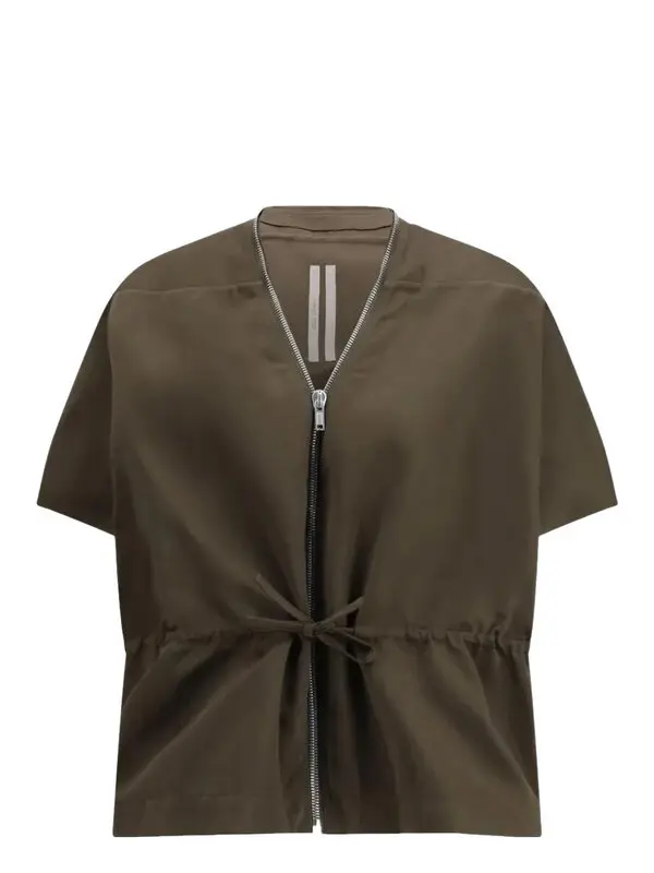 Rick Owens Zip-up Drawstring Waist Casual Jacket - Brown