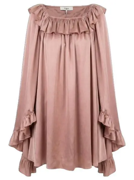 Chloé Ruffled Mini Dress - Pink