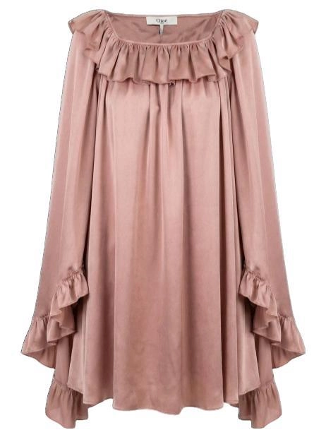 Chloé Ruffled Mini Dress - Pink