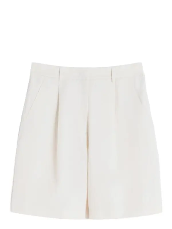 Max Mara Pleated Tailored Shorts - Off White
