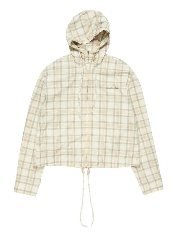 Acne Studios Checked Hooded Jacket - Green/orange