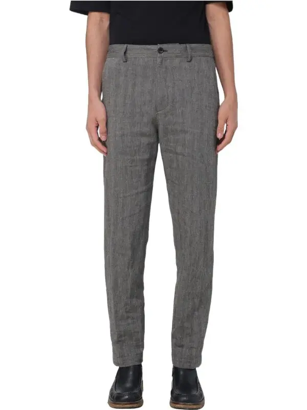 Dries Van Noten Pleated Herringbone Trousers - Black