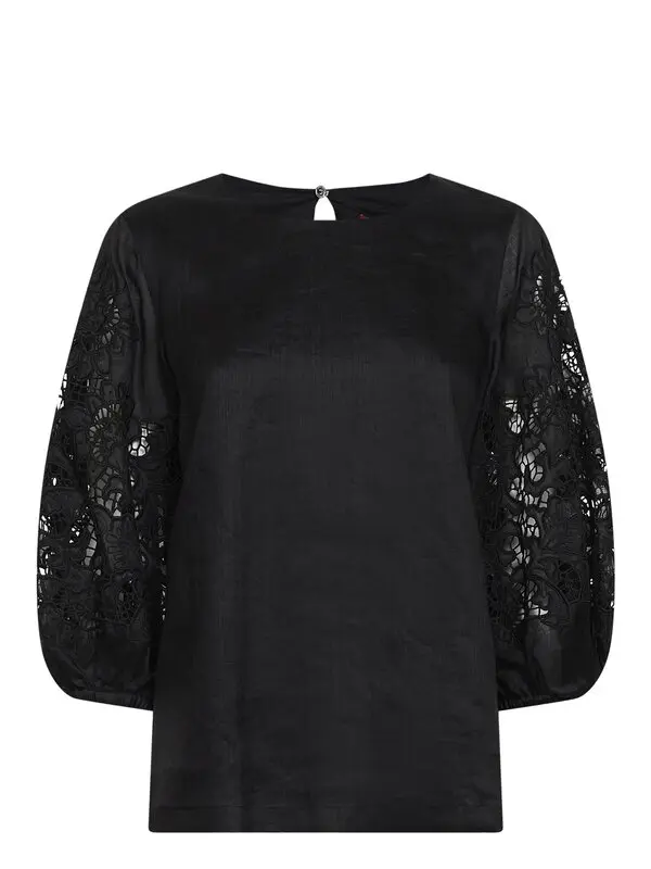 Max Mara Ordine Broderie Anglaise T-shirt - Black