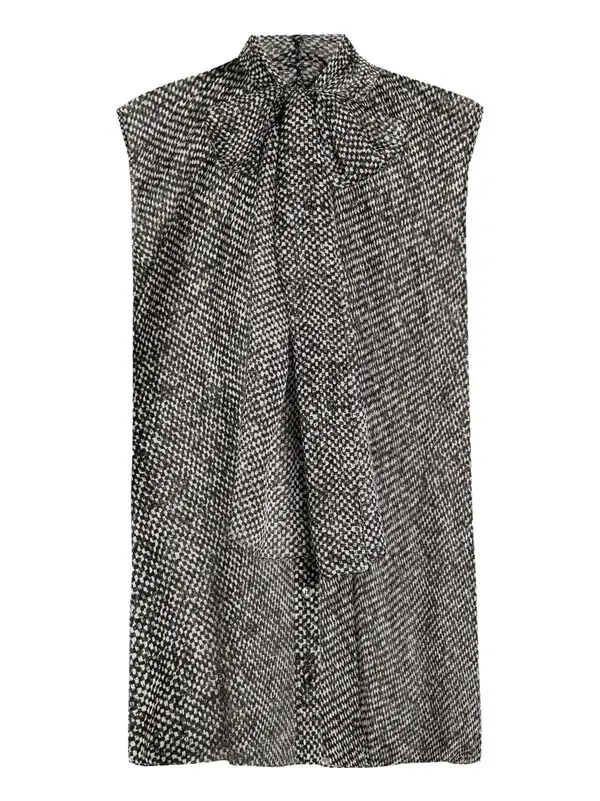 Dolce & Gabbana Sleeveless Tie-neck Top - Black