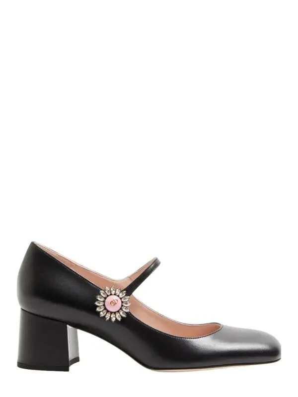 Valentino Garavani Vlogo Signature Embellished Mary Jane Pumps - Black