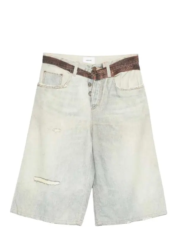 HAIKURE Distressed Bermuda Shorts - White
