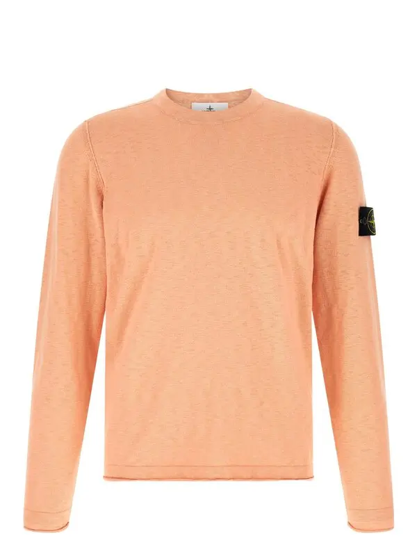 Stone Island Logo Patch Crewneck Sweater - Pink