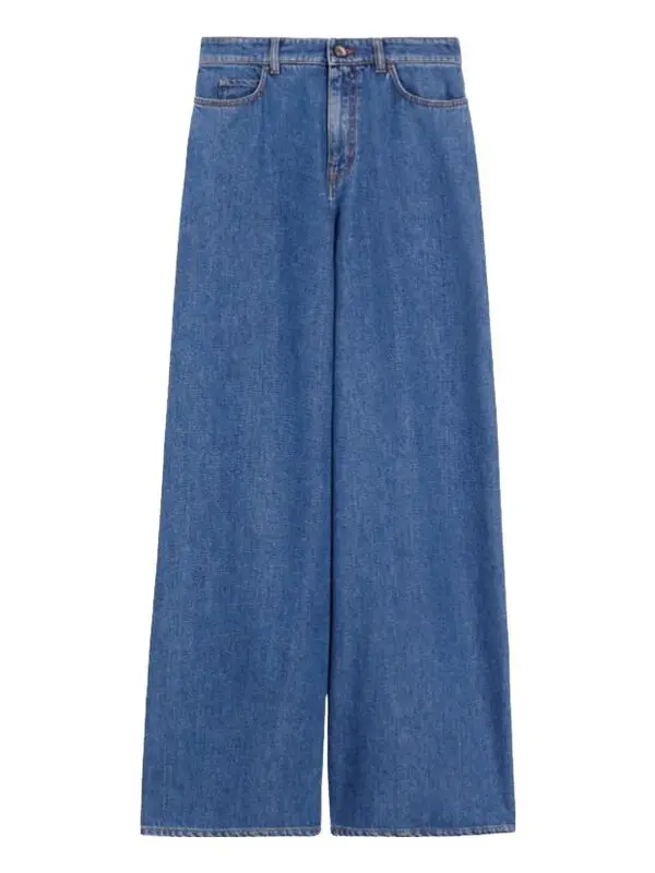 Max Mara Wide-leg Denim Jeans - Navy Blue