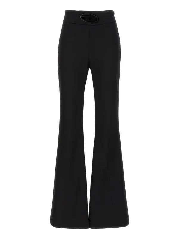 DIESEL® High Waisted Flared Trousers - Black