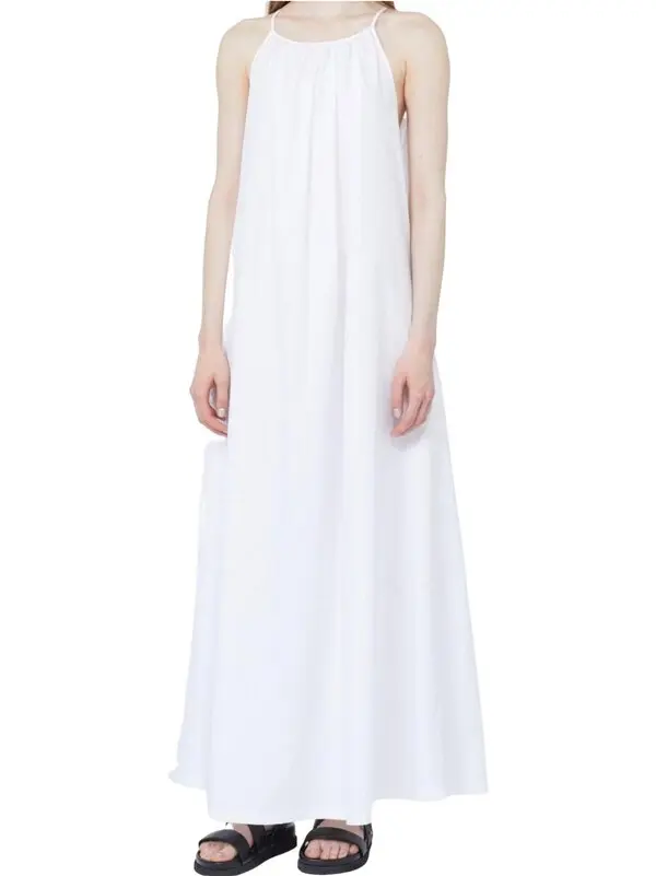Max Mara Sleeveless Halter Neck Maxi Dress - White