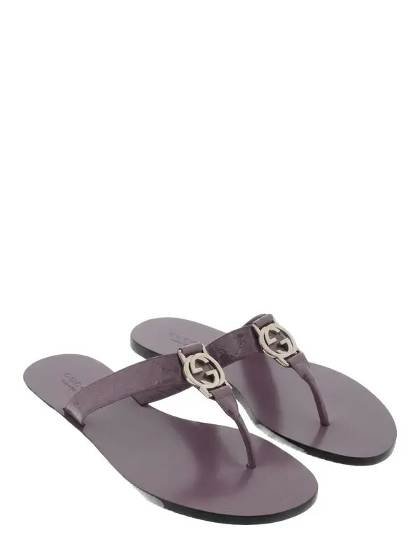 Gucci Logo Toe Sandals - Red