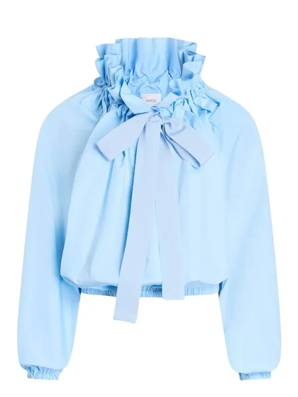 PATOU Voluminous Ruffled Ribbon Top - Blue