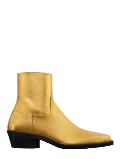 Proenza Schouler Bronco Ankle Boots In Gold Leather - Golden