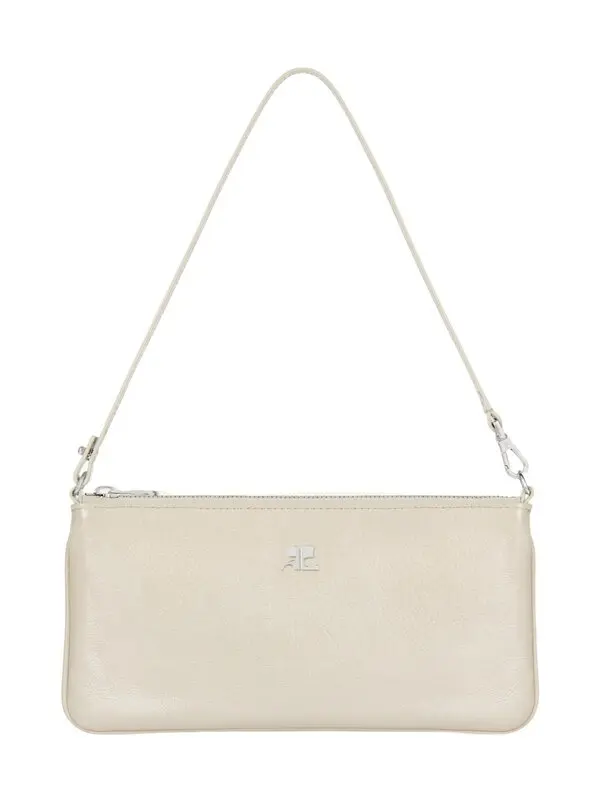COURREGES Logo-plaque Zipped Pouch - Mastic Grey