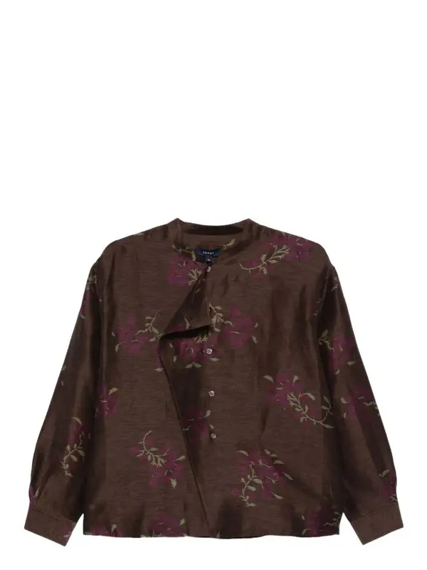 Soeur Hampton Blouse Floral Print Long Sleeve Shirt - Green