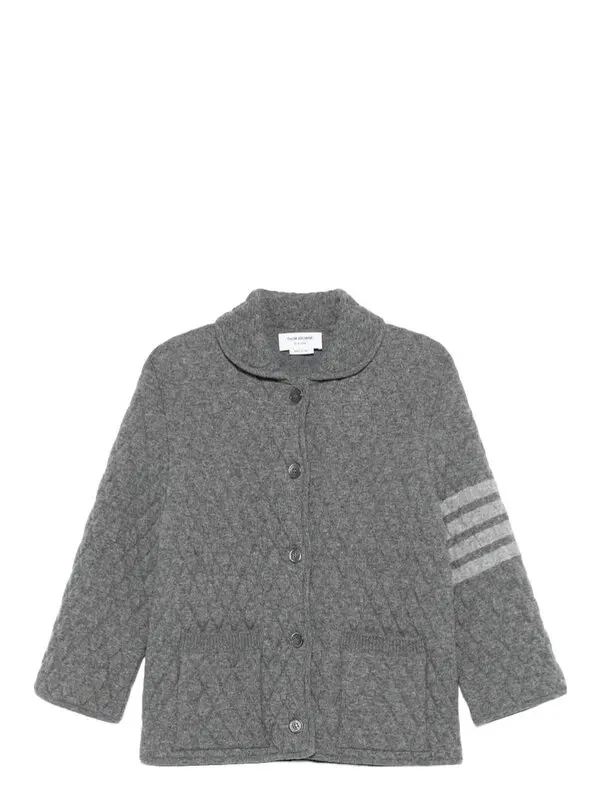 Thom Browne 4-bar Stripes Quilted Jacket - Medium Gray