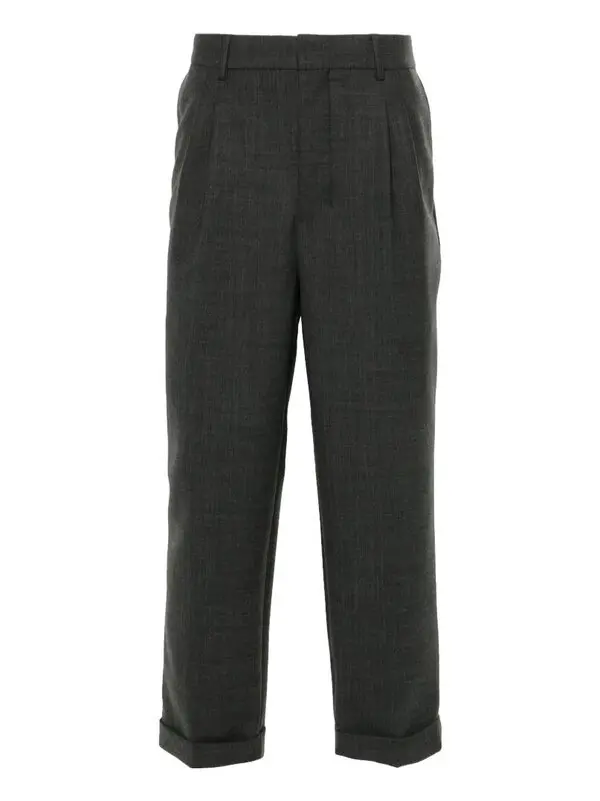 Ami Pleated Tapered-leg Trousers - Black