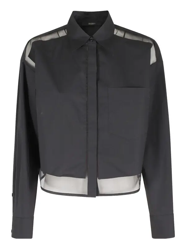 Seventy Long-sleeved Shirt With Front Opening - Black