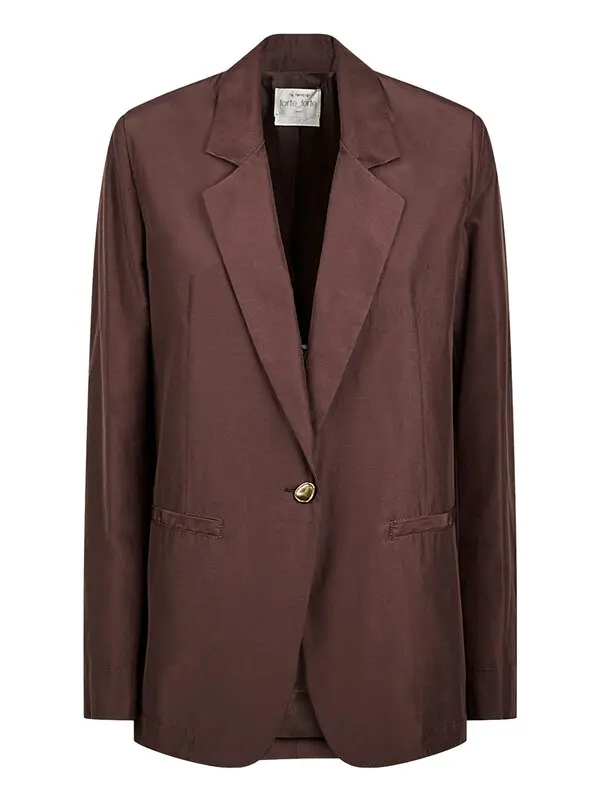 FORTE_FORTE Long Sleeve Blazer With Button Closure - Red