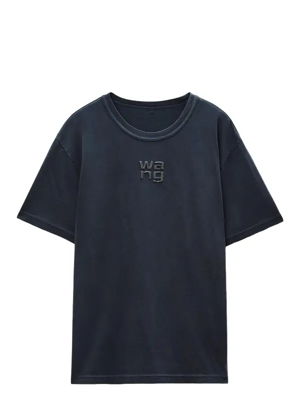 Alexander Wang Embellished Hotfix T-shirt - Water-washed Black