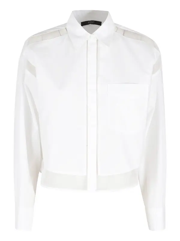 Seventy Long-sleeved Shirt With Sheer Paneling - White