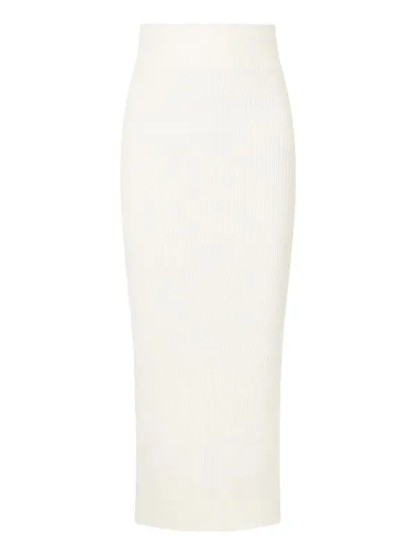 Wardrobe.NYC Woven Midi Skirt - White