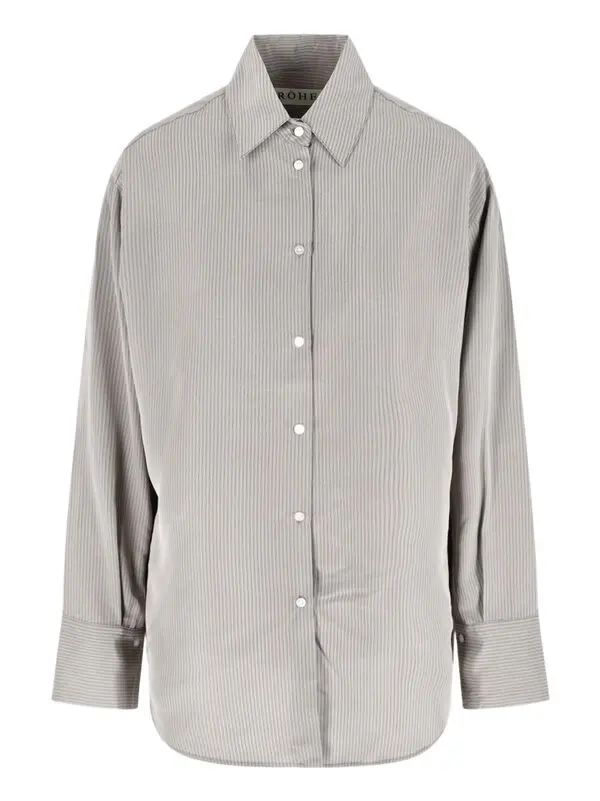 RÓHE Long Sleeve Striped Shirt - Light Grey
