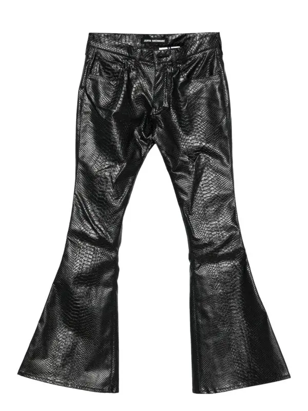 Junya Watanabe Faux Leather Flared Trousers - Black