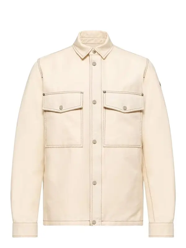 Moncler Watagua Denim Jacket With Snap Buttons - Ivory White