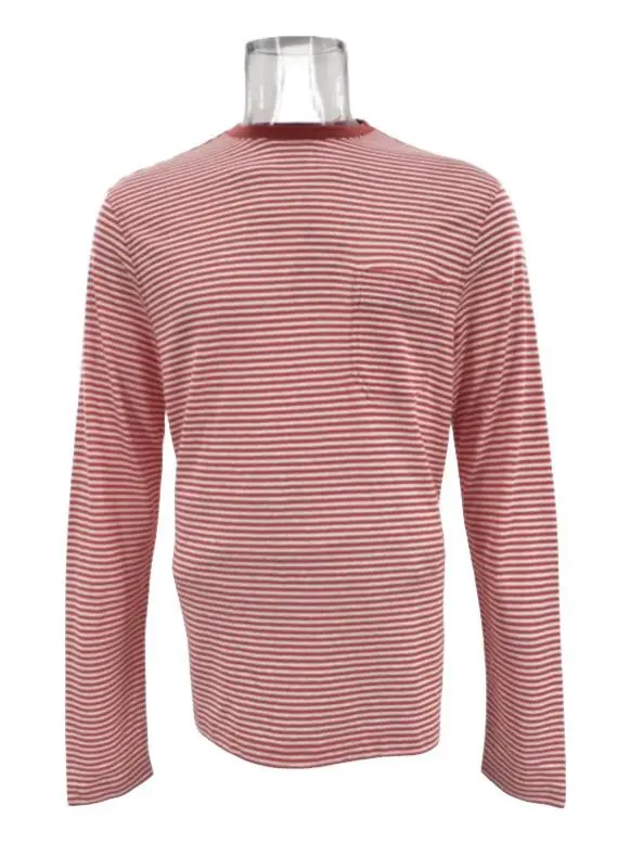 Dunhill Round Collar Striped T-shirt - Pink
