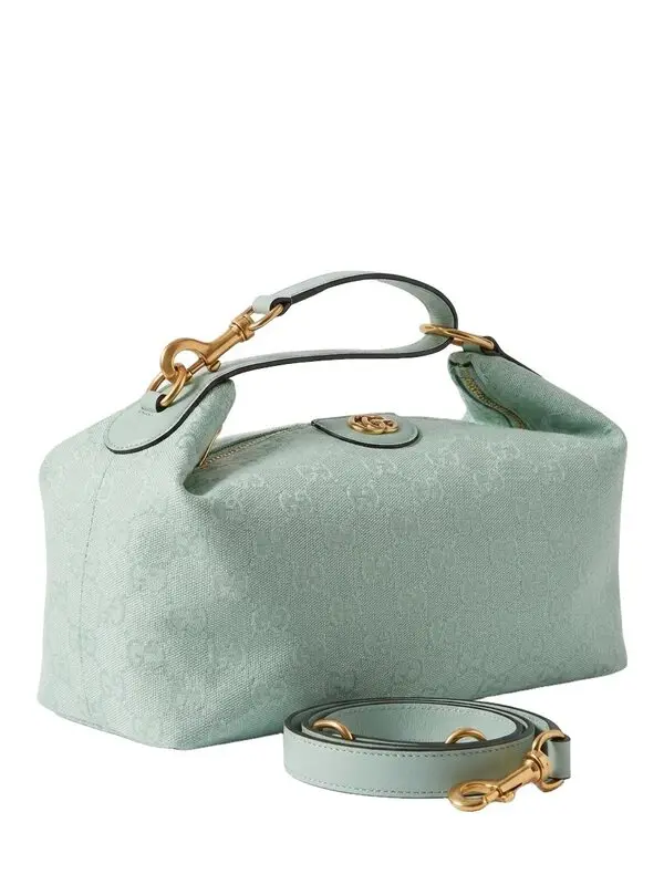 Gucci Double G Monogram Top Handle Bag - Gray