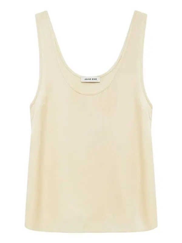 ANINE BING Lea Scoop-neck Sleeveless Top - Nude
