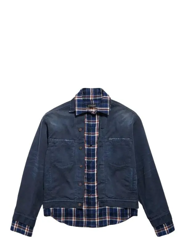 Balenciaga Patched Shirt Jacket - Dark Blue
