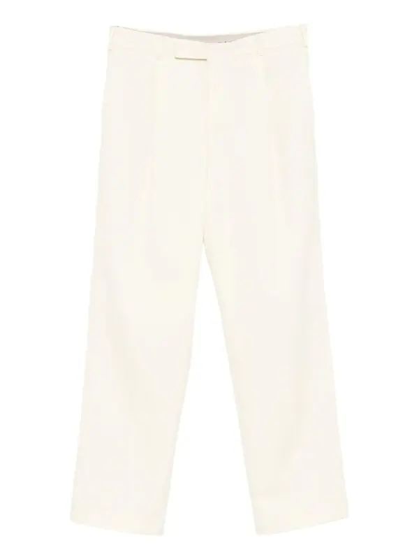 PT TORINO Pleated Wool Trousers - White