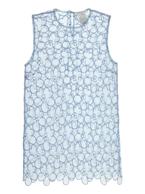 Cecilie Bahnsen Cerise Embroidered Sleeveless Top - Blue