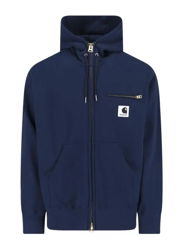 Sacai X Carhartt Wip Jersey Hoodie - Blue