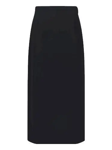 THE ROW Edric Wool Midi Skirt - Black