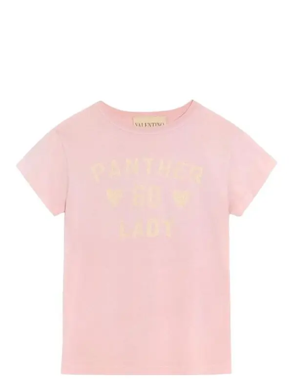 Valentino Garavani Panther Lady Logo T-shirt - Neutral Rose/birch