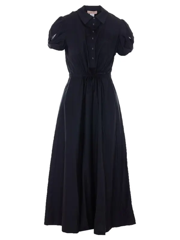 TWINSET Short Sleeve Button-front Shirt Dress - Black