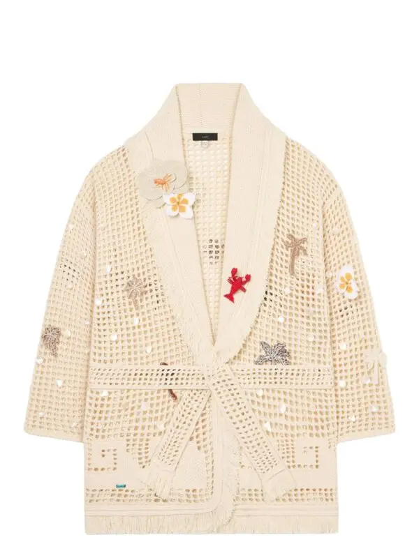 Alanui Where The Waves Begin" Cotton Cardigan With Embellishments - Sand