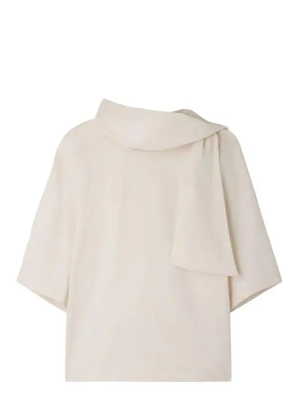 Soeur Scarf Collar T-shirt - White