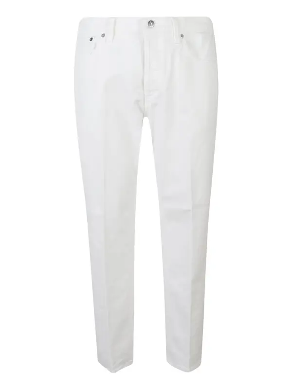 DONDUP Straight-leg Cotton Jeans With Logo Detail - White
