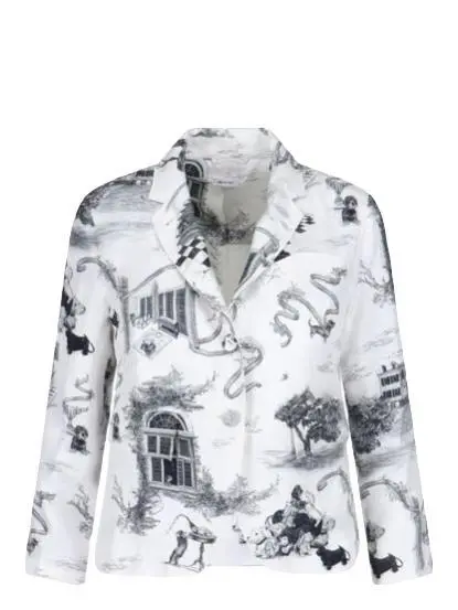 Thom Browne Graphic Printed Long-sleeved Jacket - White