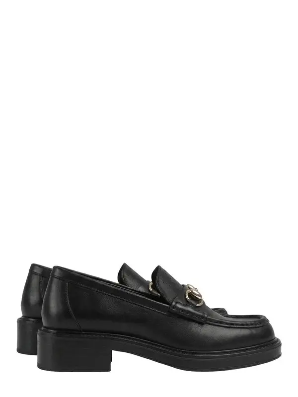 Gucci Leather Horsebit Loafers With Light Gold-toned Hardware - Black