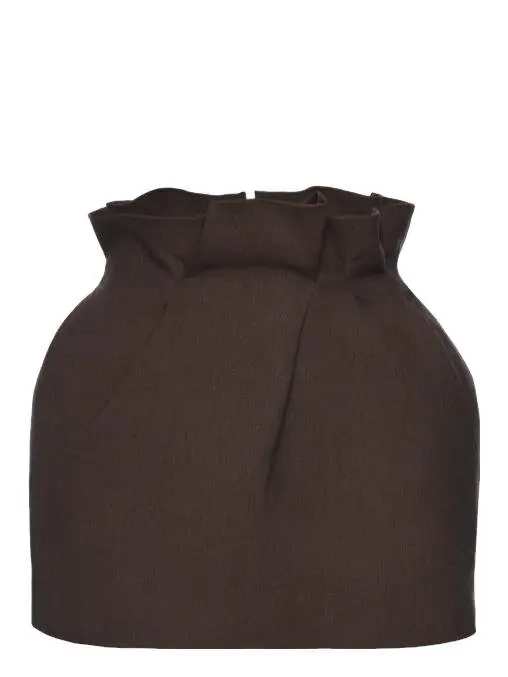 Magda Butrym Mini Skirt With Ruffled Waist - Brown