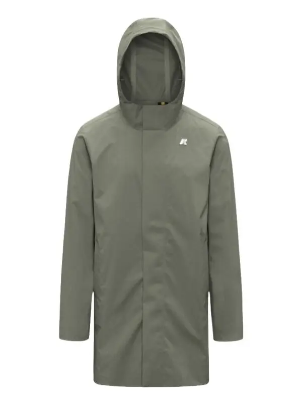 K-WAY Hooded Long Sleeve Coat - Gray
