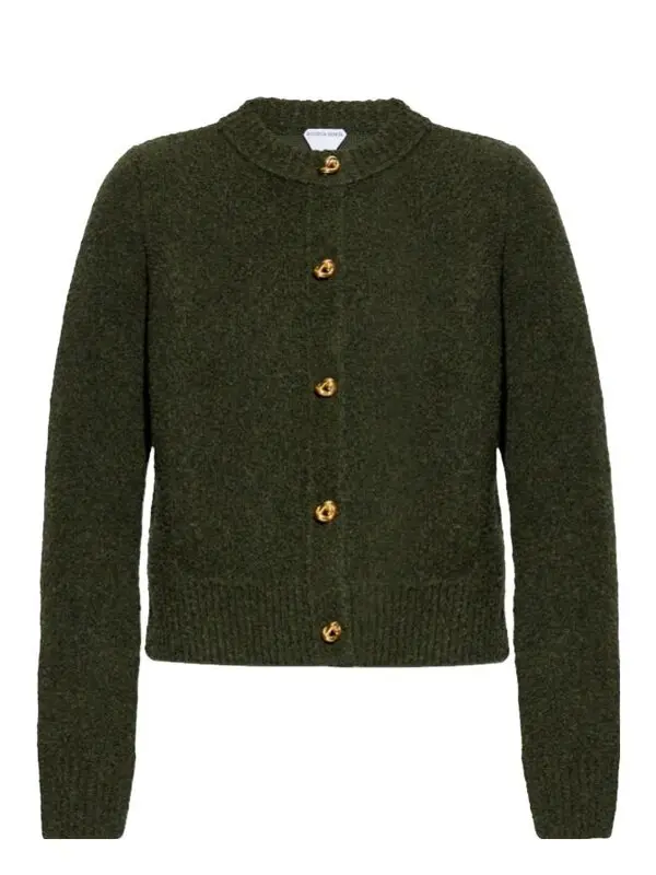 Bottega Veneta Wool Bouclé Cardigan - Green