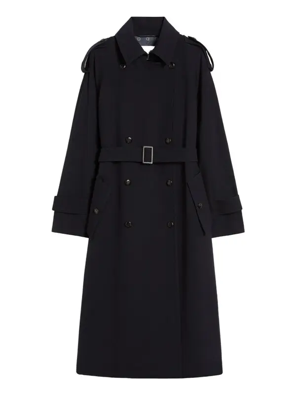 Max Mara Long-sleeved Trench Coat - Navy Blue